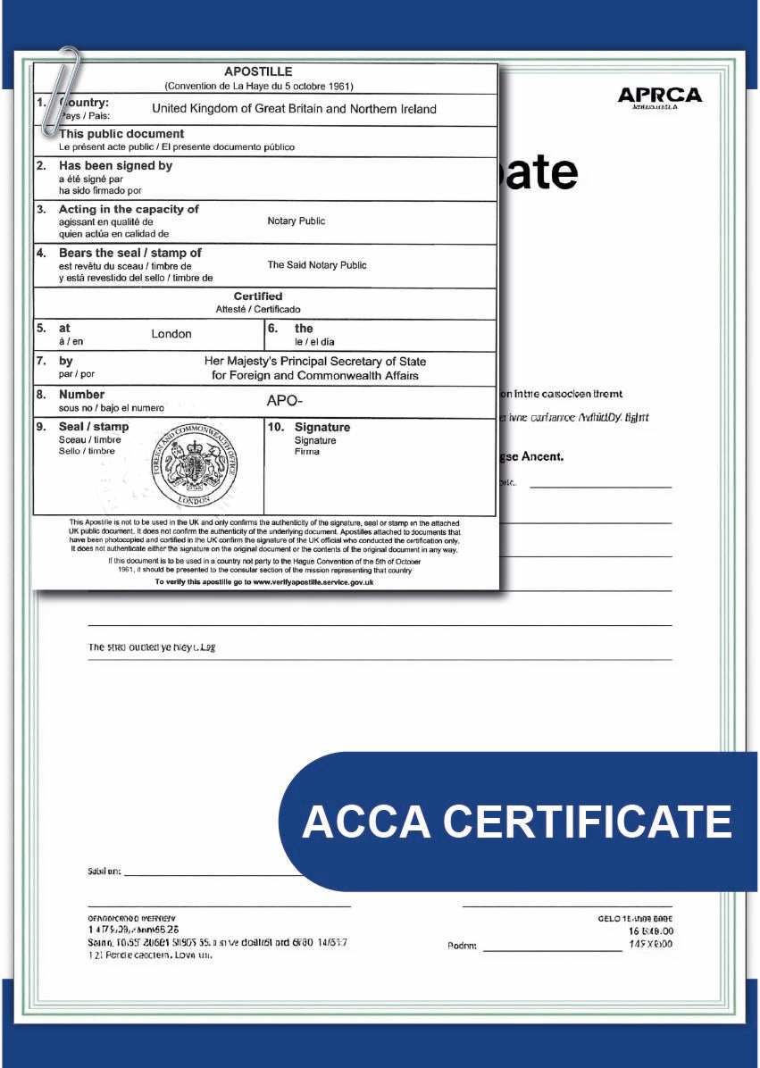 Legalise ACCA Certificate UK: Apostille Guide