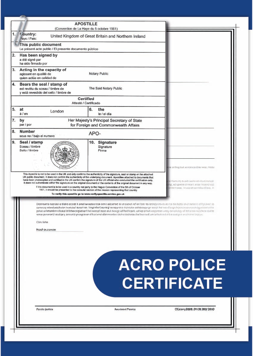 ACRO Police Certificate Apostille | Fast UK Legalisation Service