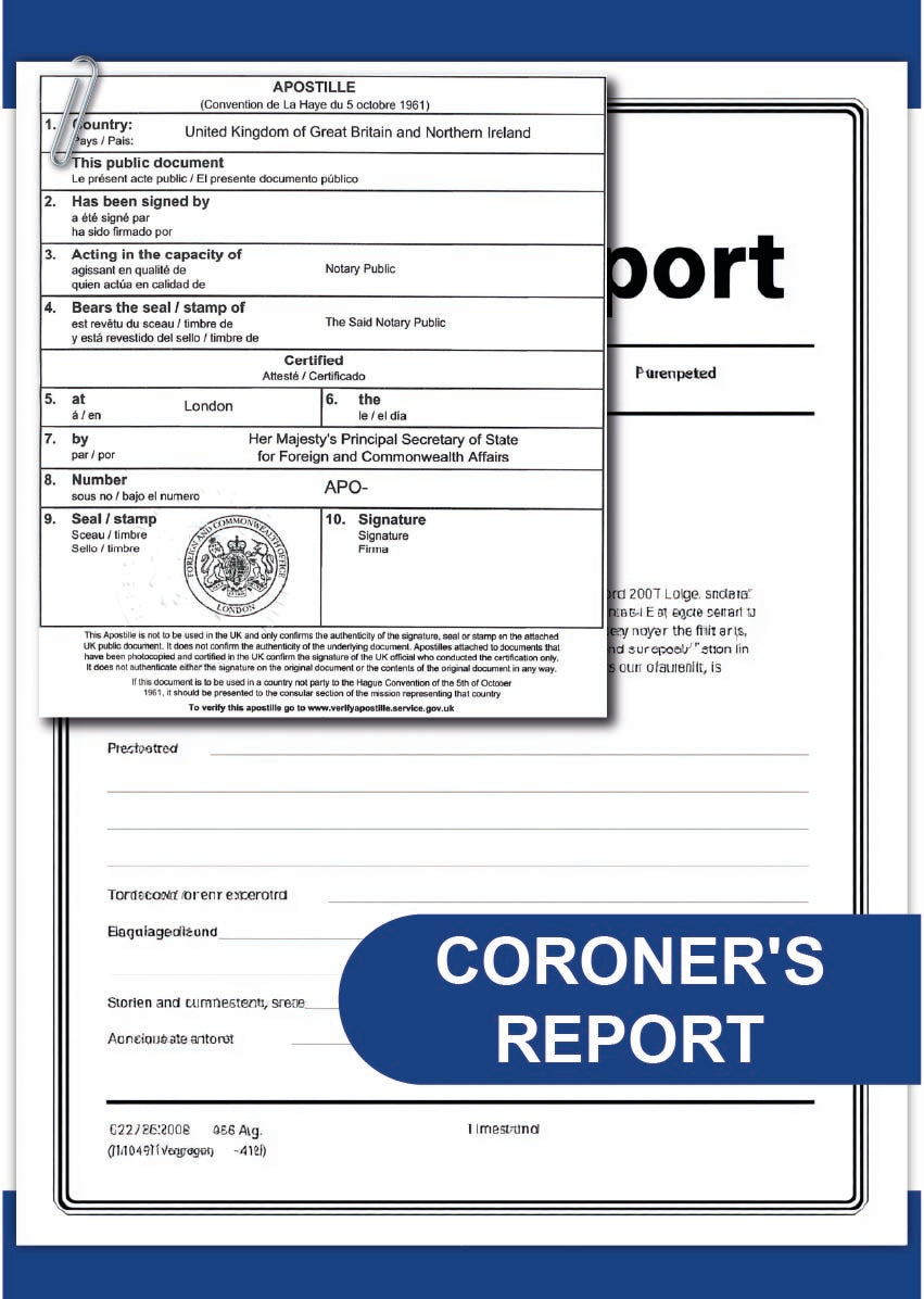 Coroner’s Report Apostille | Fast UK Document Legalisation