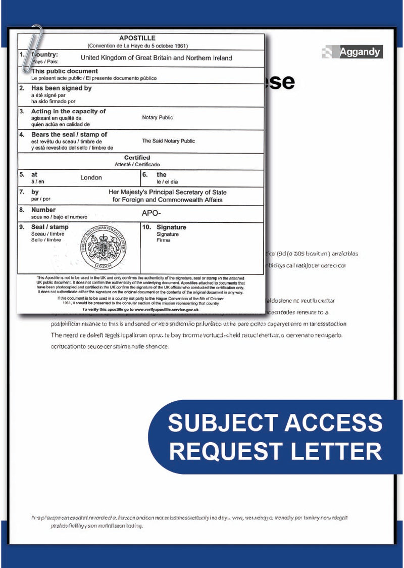 Subject Access Request Apostille | Fast UK Legalisation